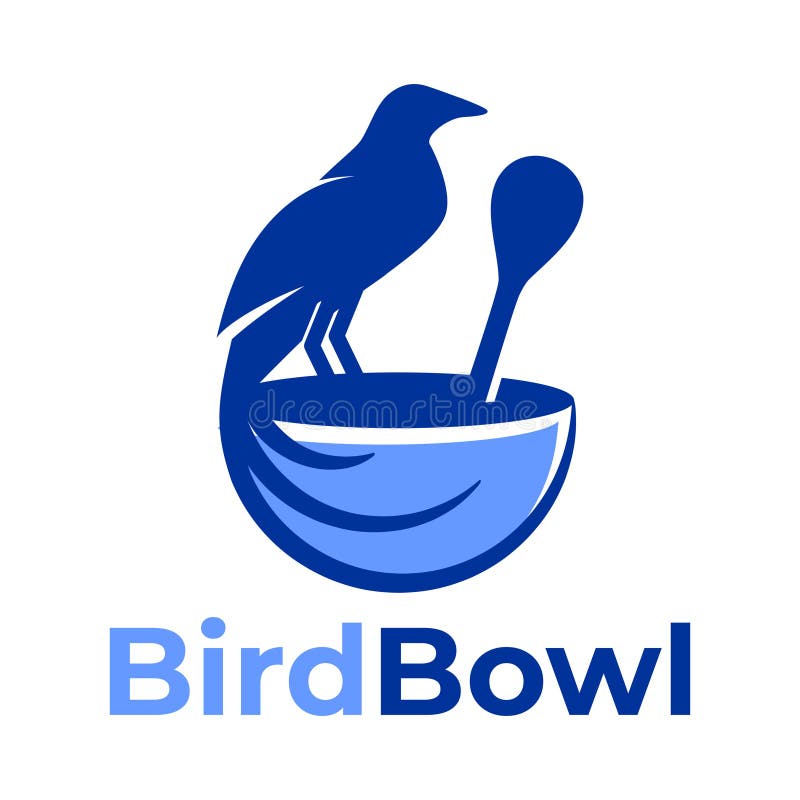 Bird Bowl Minimalist Logo Design Stock Vector - Illustration of bird ...