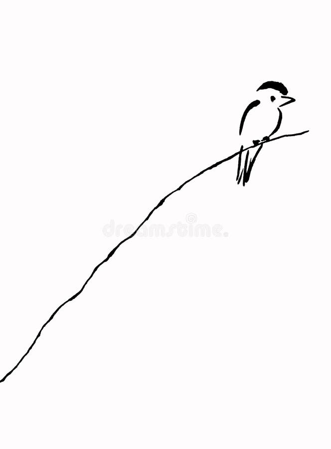 Simple Bird Line Drawing