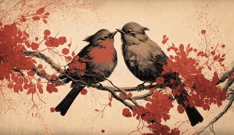 Bird on a Branch Bird on the Wall Birds on the Wall Stock Illustration ...