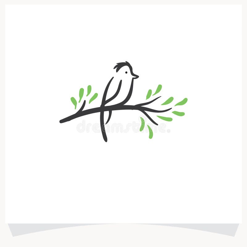 Bird in the Branch Vector stock vector. Illustration of shape - 211969159