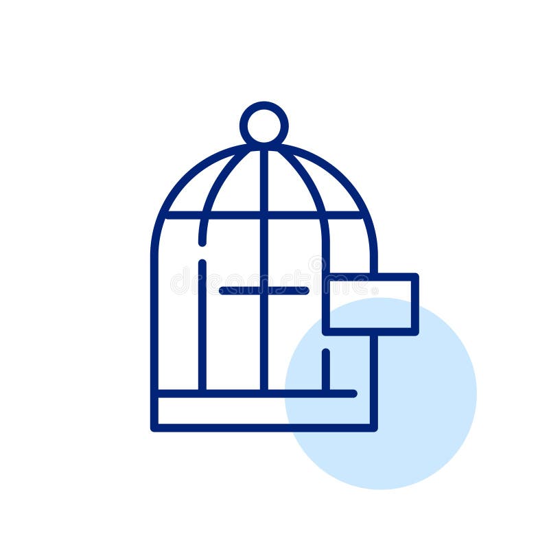 Bird Cage with Door Open. Pixel Perfect, Editable Stroke Line Icon ...