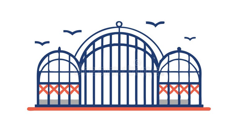 Bird Cage with Grid Pattern, Structural Design, Vector Design ...