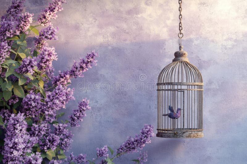 The Bird in the Cage, a Metaphor for Freedom and Confinement Stock ...