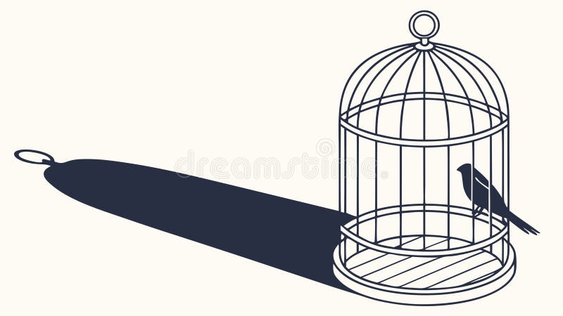 Bird Cage with Bird Silhouette Inside, Vector Design Generative AI ...