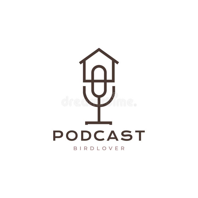Bird Cage Sing Microphone Podcast Talking Contest Logo Design Vector ...