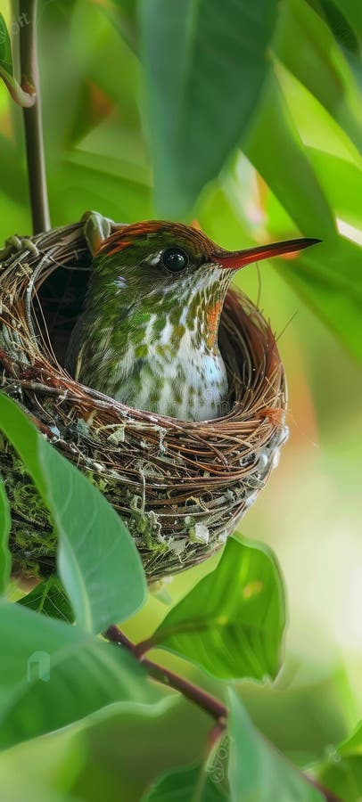 A Bird that Can Build Its Own Nest Stock Illustration - Illustration of ...