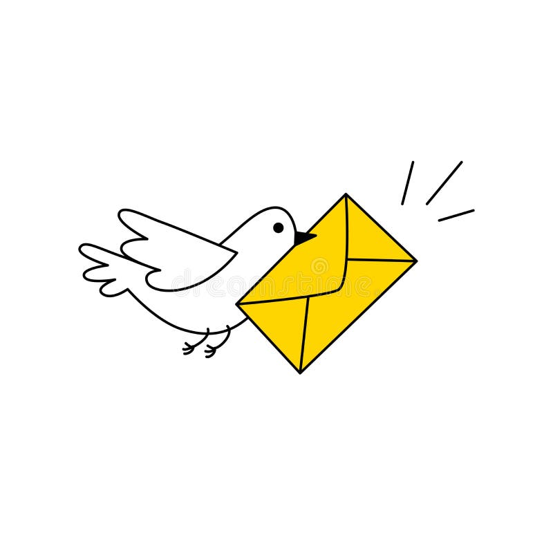 Bird Carrying Message Stock Illustrations – 195 Bird Carrying Message ...