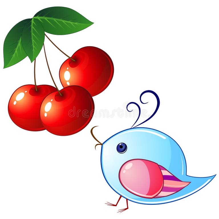 Cartoon Bird Cherry Character Stock Illustrations – 300 Cartoon Bird ...