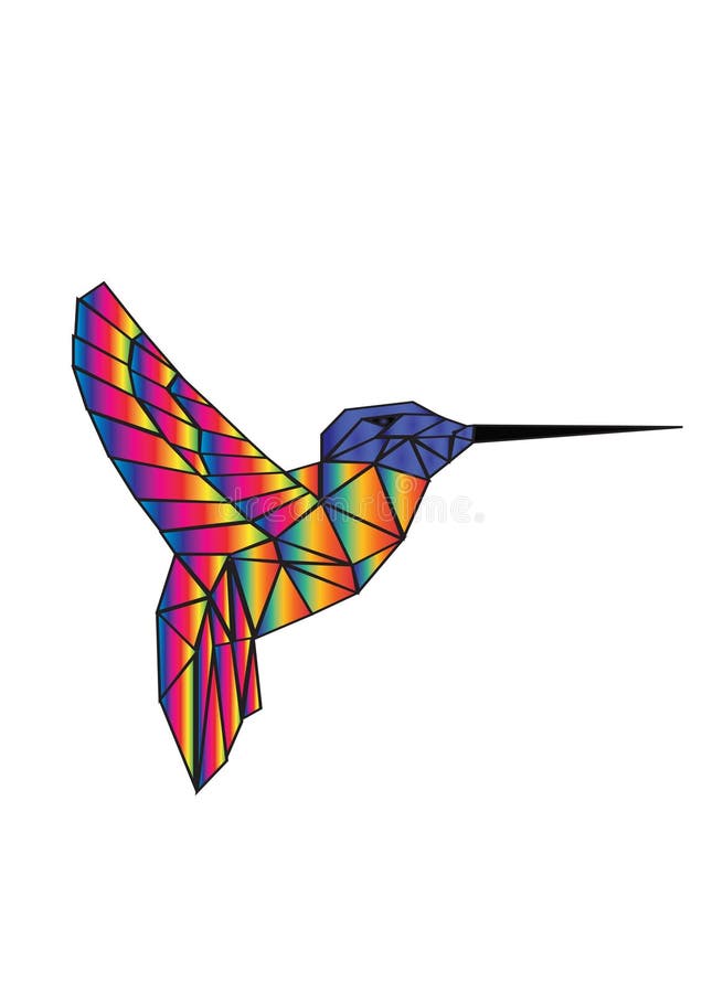 Bird Color Fly Logo Unique Style Artwork Illustration Stock ...