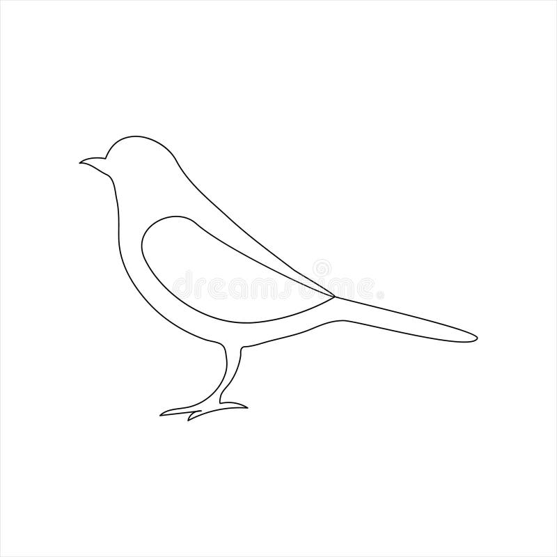 Bird Continuous Single Line Drawing Art Vector Minimalist Illustration ...