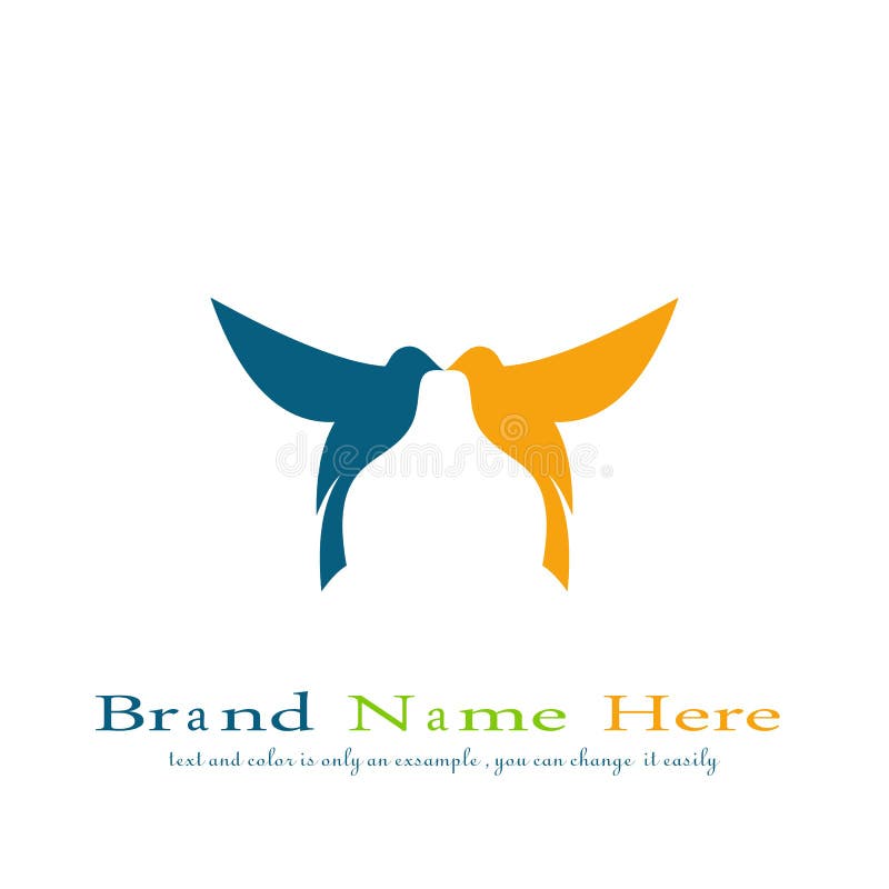 Bird couple logo editorial stock photo. Illustration of graphic - 109086378