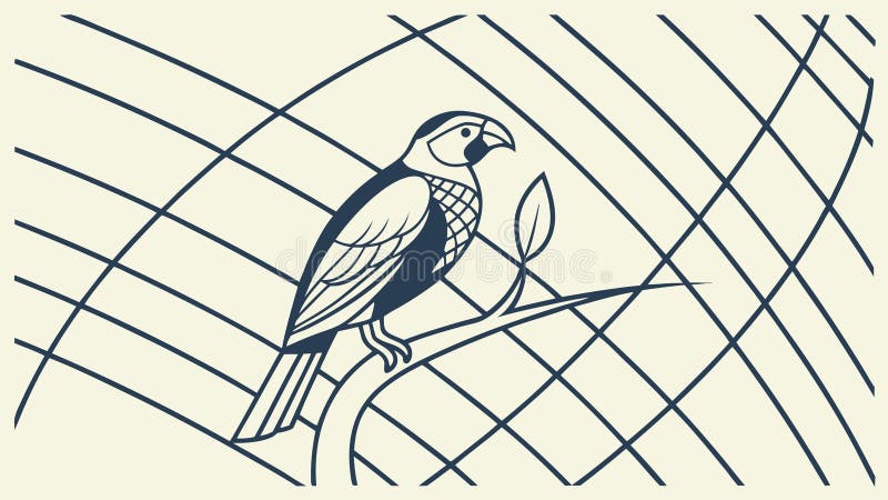 Bird on Crosshatch Pattern Background Vector, Vector Design Generative ...