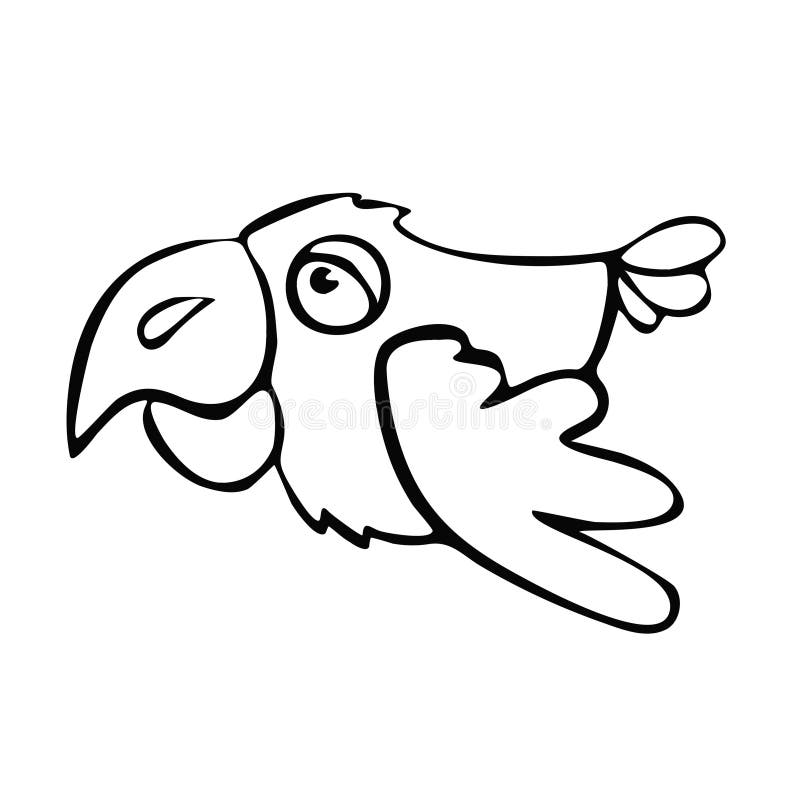 Bird Crow Outline, Vector Illustration Hand Drawn Stock Vector ...