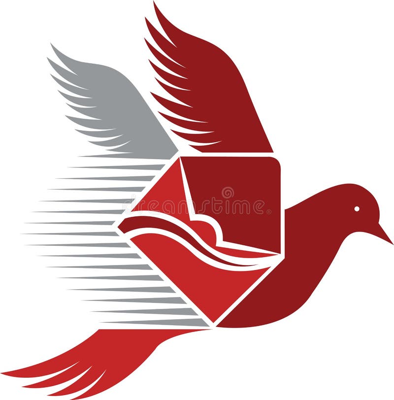Bird delivering mail stock illustration. Illustration of communication ...