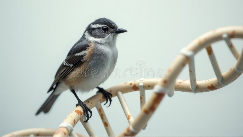 Bird on DNA Double Helix Model Stock Illustration - Illustration of ...