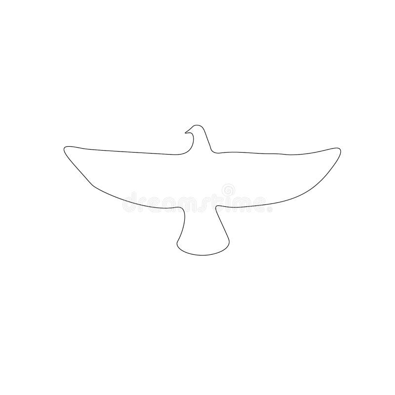 Bird Dove Line Drawing Silhouette, Vector Illustration Stock Vector ...