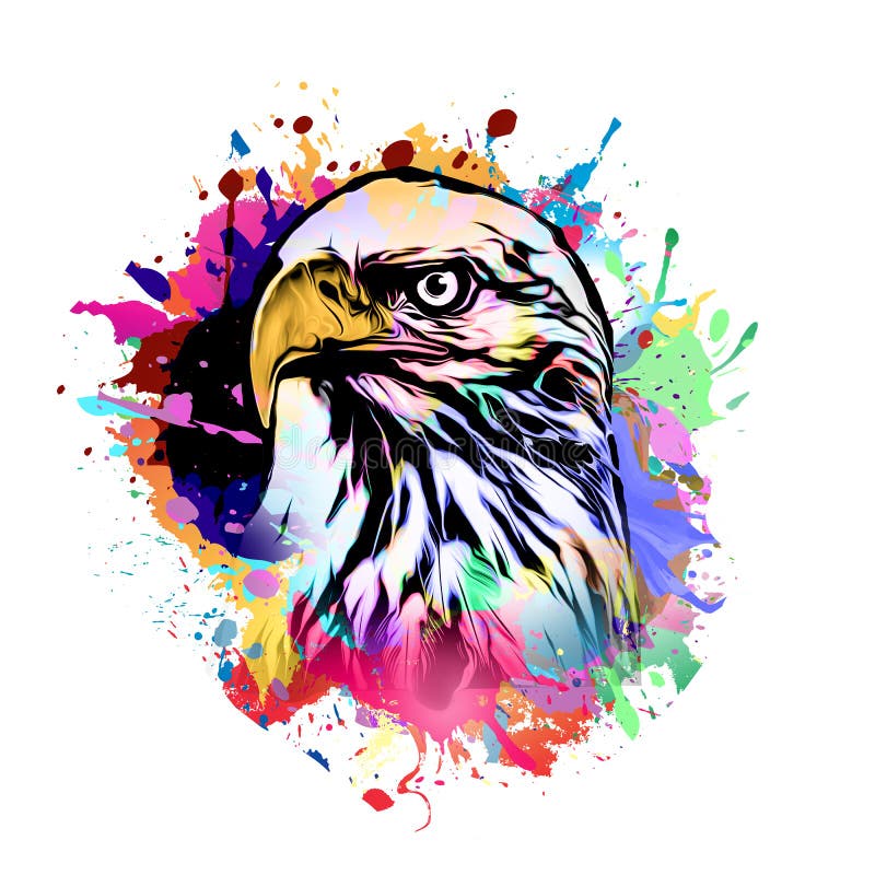 Bird of the Eagle Art Color with Creative Colorful Abstract Element on ...