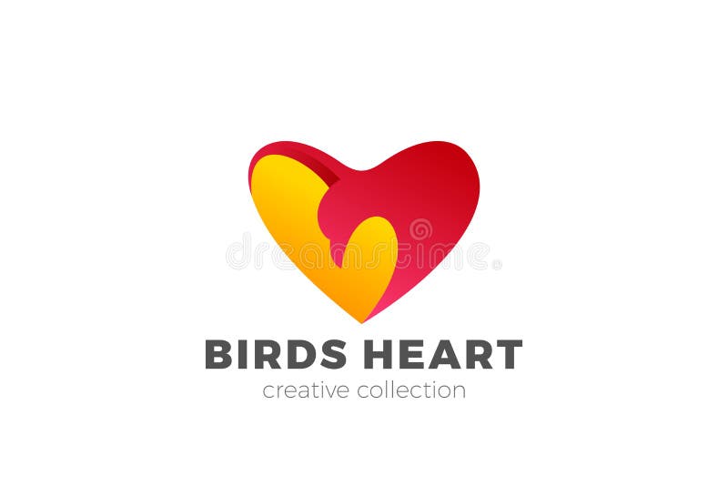 Bird Eagle in Heart Logo Design Vector Template Stock Vector ...