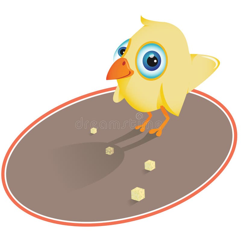 Bird eating crumbs stock illustration. Illustration of jump - 12087321