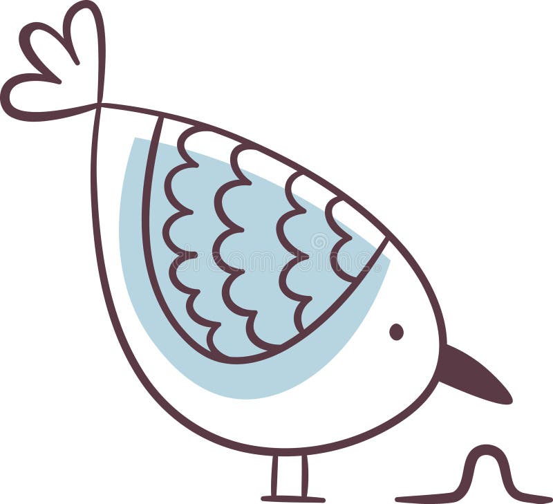 Bird Eating Worm Doodle stock vector. Illustration of animal - 306368408