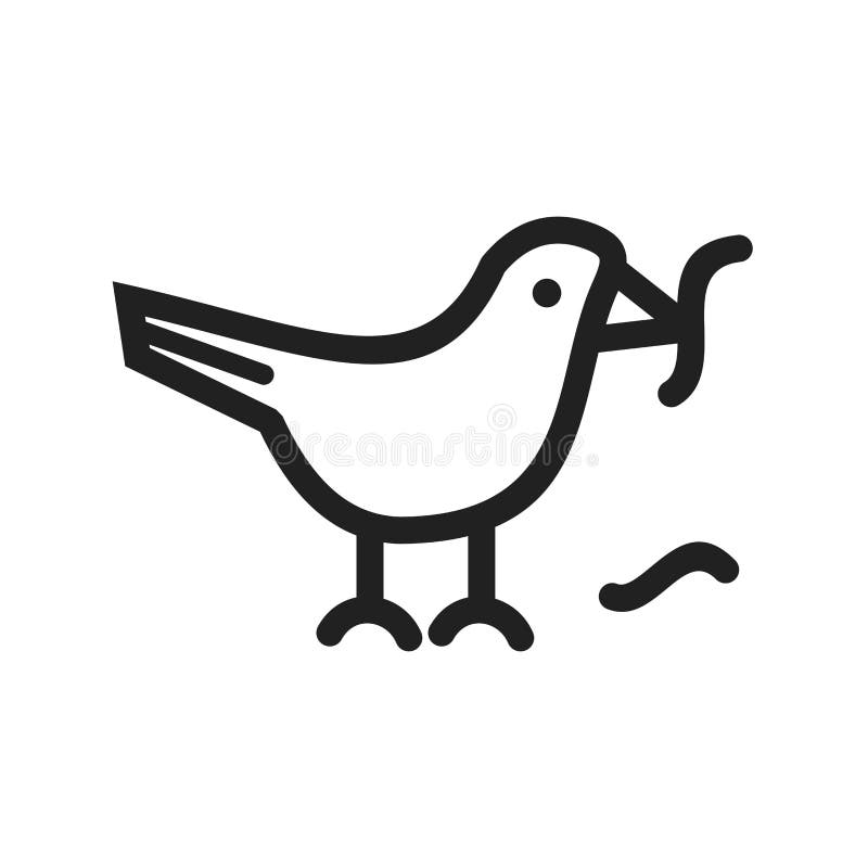 Bird Eating Worm stock vector. Illustration of design - 77714541