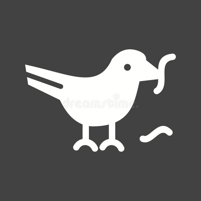 Bird Eating Worm stock vector. Illustration of vector - 80524608
