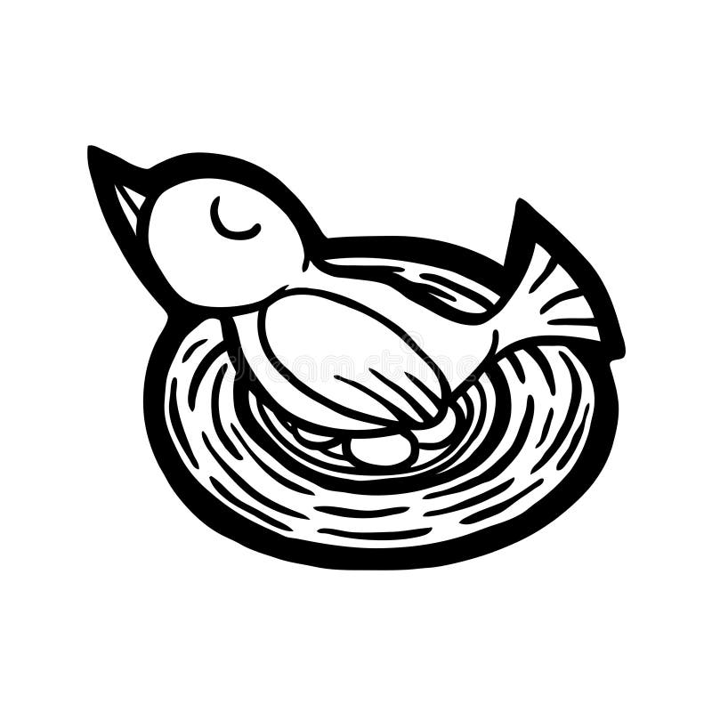 Bird on eggs stock illustration. Illustration of cartoon - 107107035