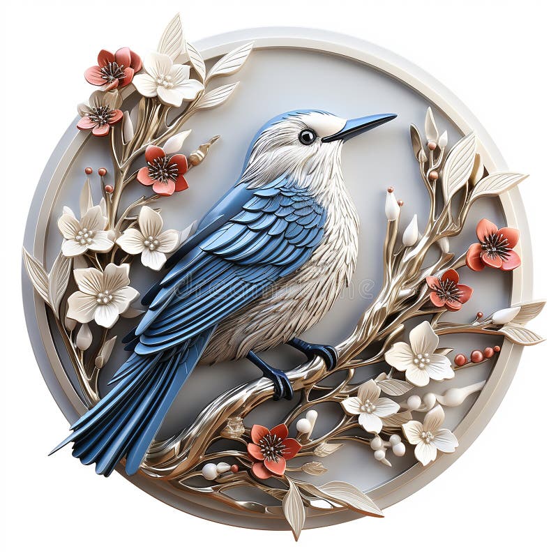 Bird Emblem Logo Ilusstration Stock Illustration - Illustration of ...