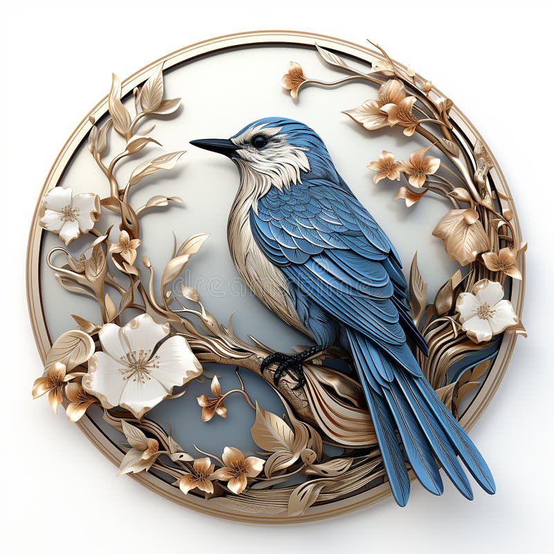 Bird Emblem Logo Ilusstration Stock Illustration - Illustration of ...