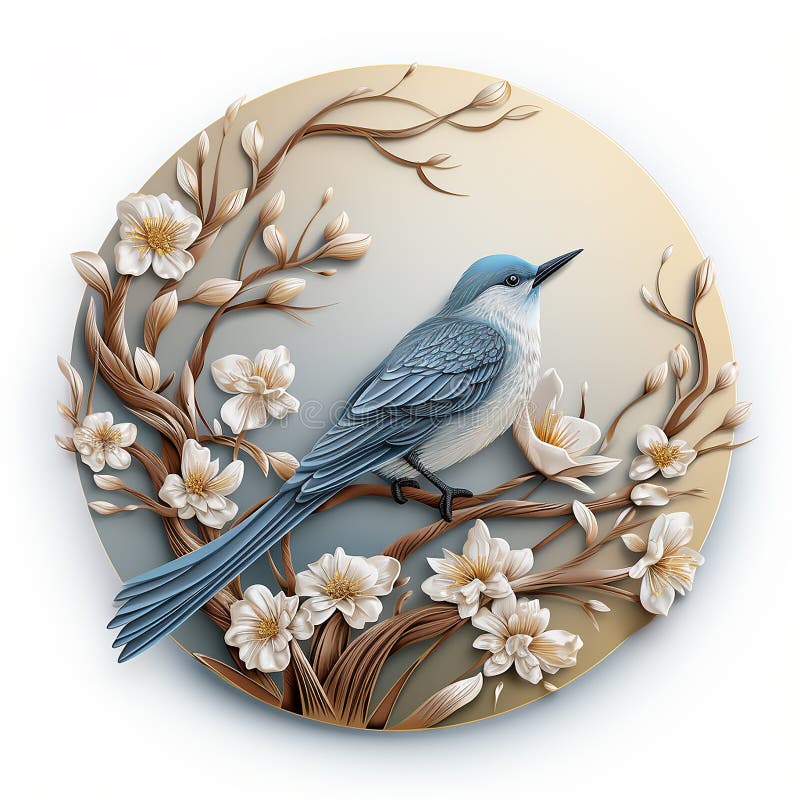 Bird Emblem Logo Ilusstration Stock Illustration - Illustration of ...