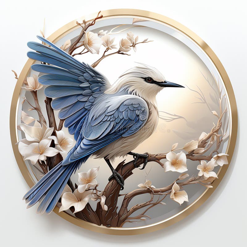 Bird Emblem Logo Ilusstration Stock Illustration - Illustration of ...