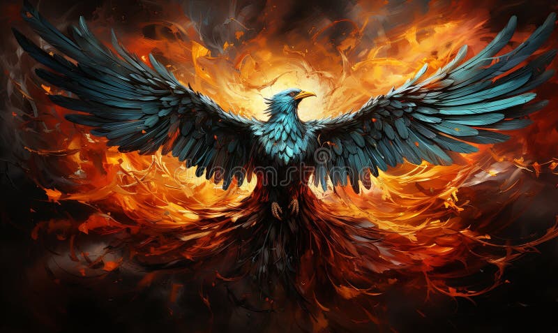 Bird Engulfed in Flames stock photo. Image of draw, arson - 310834906