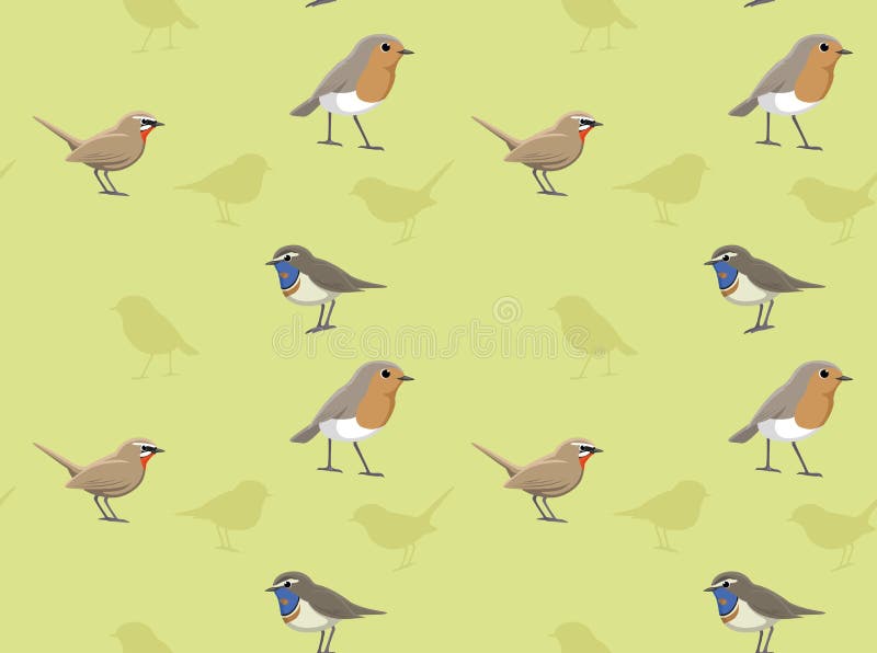 Colorful Little Birds Side View Cartoon Vector Illustration Stock ...