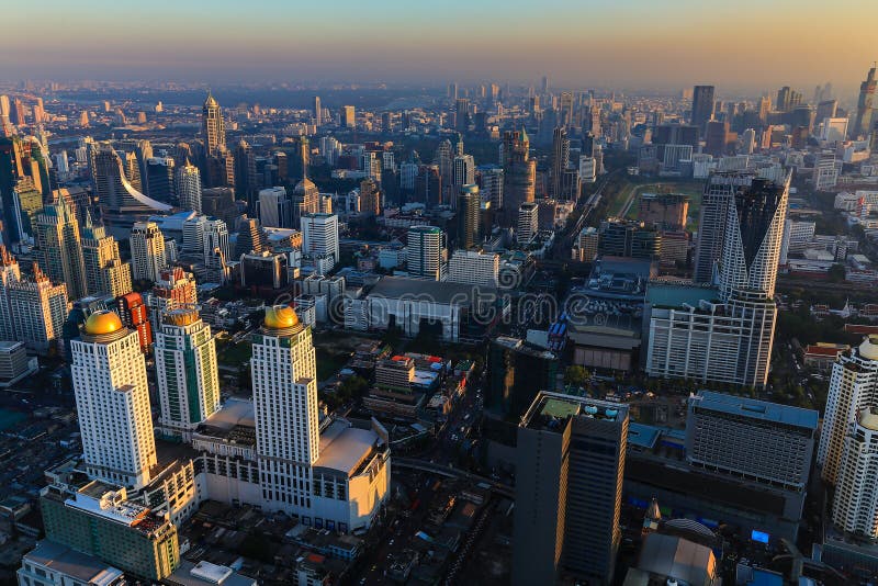 Bird Eye View, City Downtown Skyline Stock Image - Image of business ...