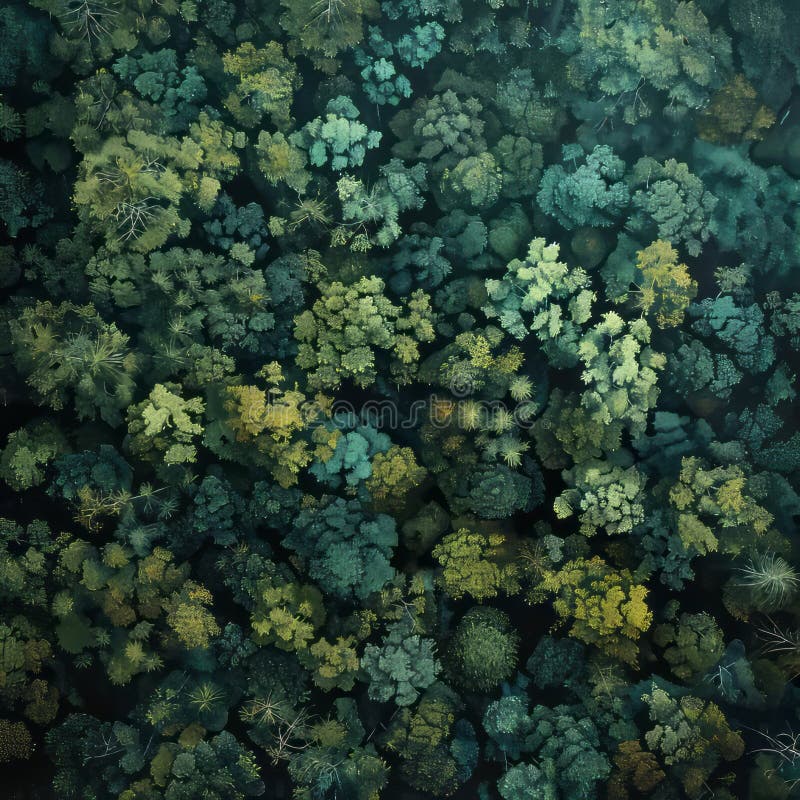 Bird Eye View of Dense Forest. Stock Illustration - Illustration of ...