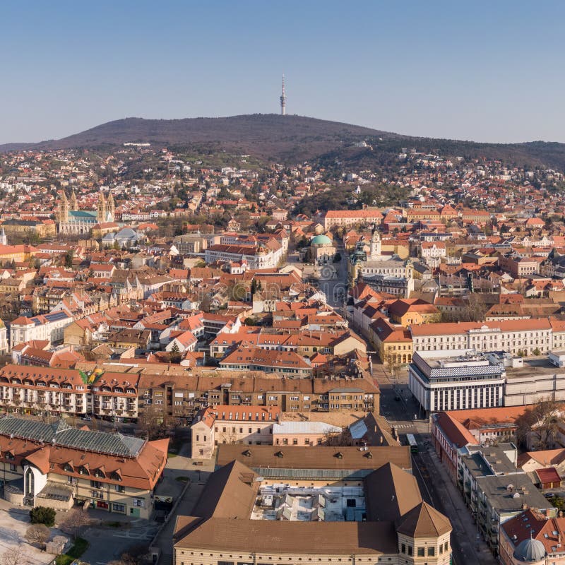 Bird Eye View of Pecs, Hungary Stock Image - Image of architecture ...