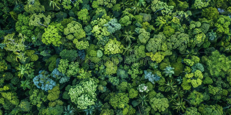 Bird Eye View of Rainforest Canopy. Stock Illustration - Illustration ...