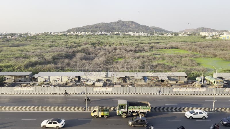 A Bird Eye Wide View of a Dual Lane Stock Footage - Video of highway ...