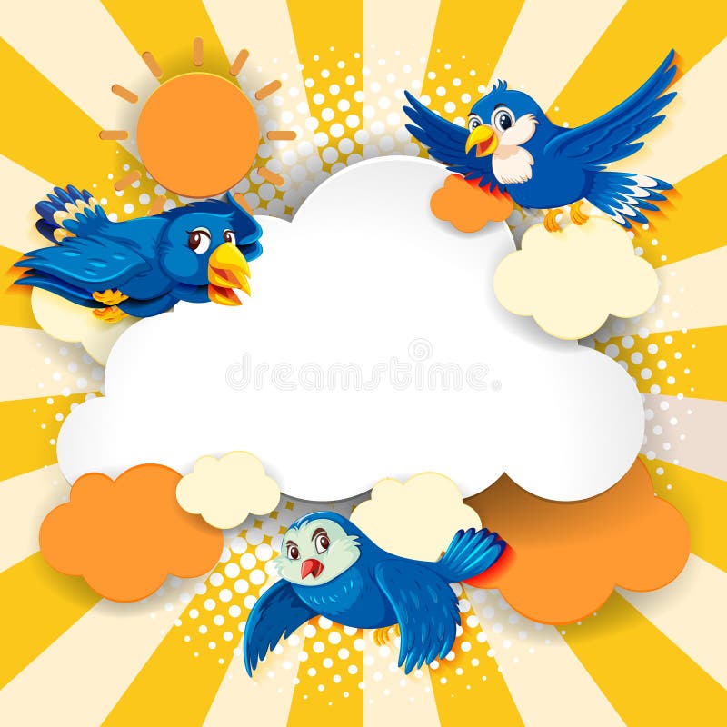 Bird Fancy Banner Comic Cartoon Style Stock Vector - Illustration of ...