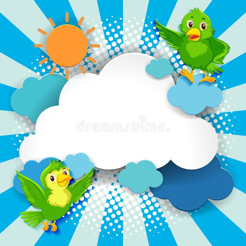 Bird Fancy Banner Comic Cartoon Style Stock Vector - Illustration of ...