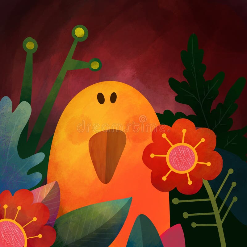 Bird. Fancy Drawn, Stylized Bird-illustration Stock Illustration ...