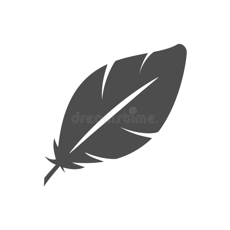 Bird Feather Icon or Writing Concept Stock Vector - Illustration of ...