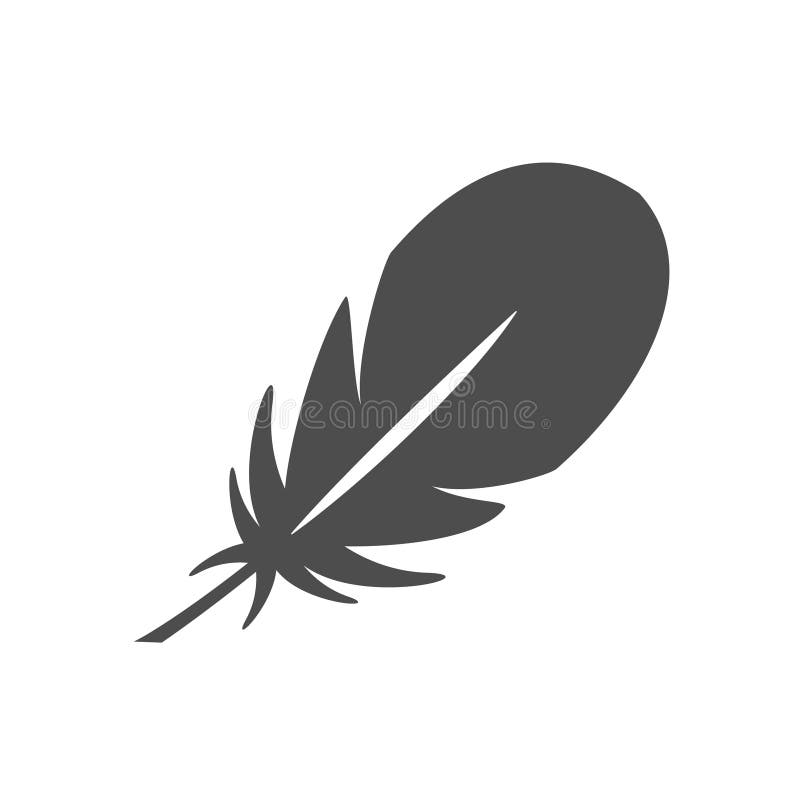Bird Feather Icon or Writing Concept Stock Vector - Illustration of ...