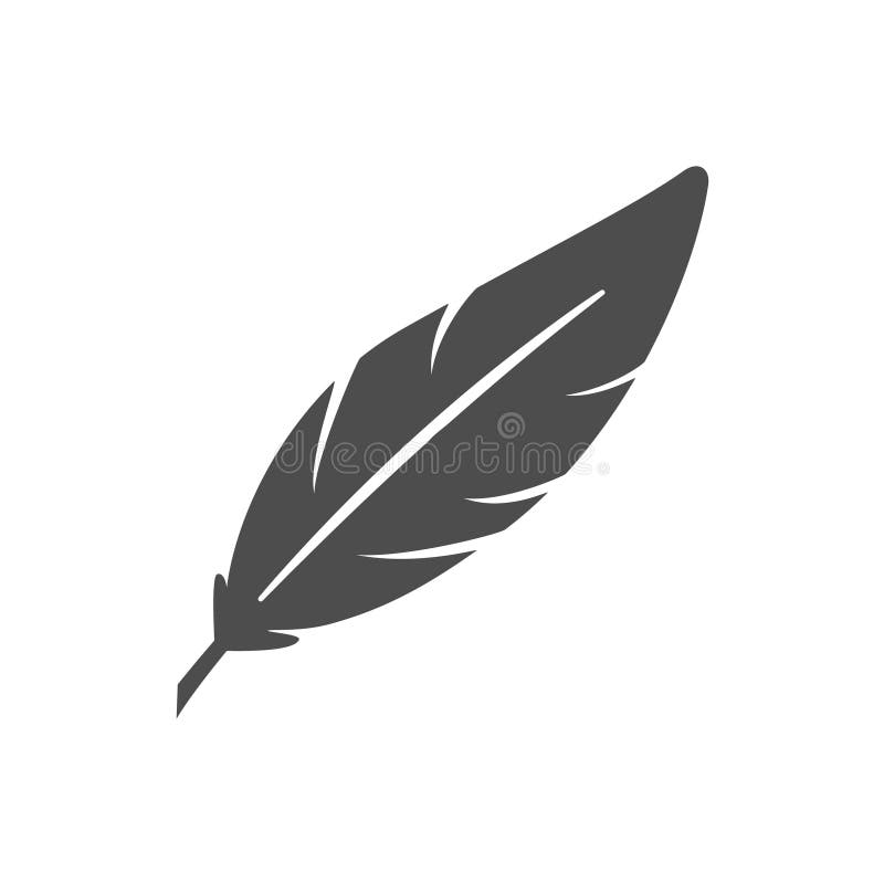 Bird Feather Icon or Writing Concept Stock Vector - Illustration of ...