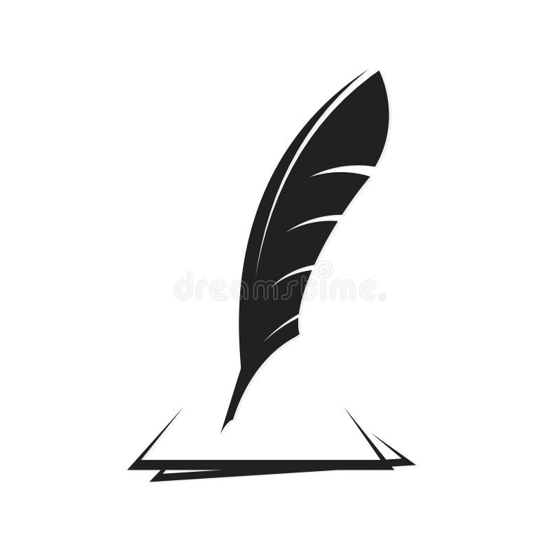 Birds feather for writing stock vector. Illustration of decoration ...