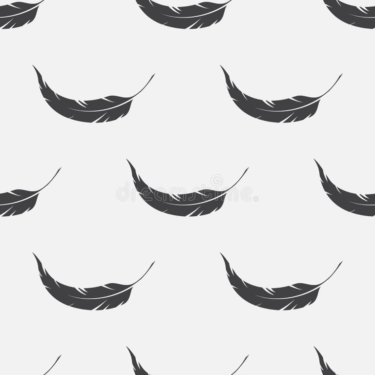Bird Feather Seamless Pattern Background Stock Vector - Illustration of beauty, hippie: 253617337