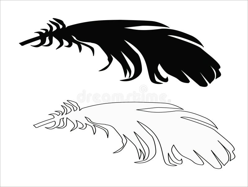 Bird Feather Shape Vector Isolated on White Stock Vector - Illustration ...