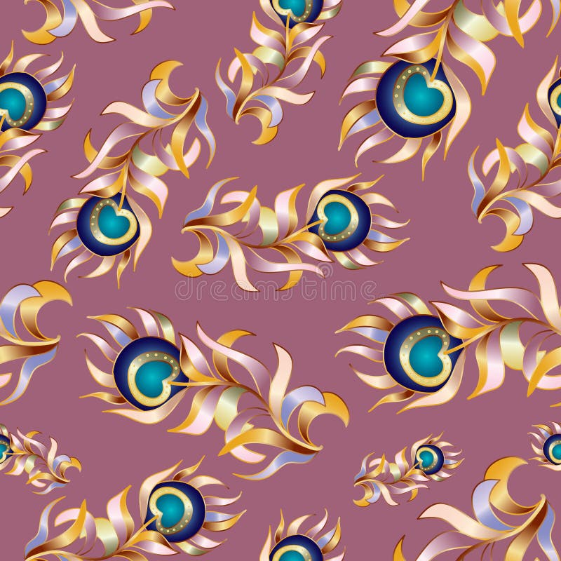 Bird Feathers, Abstract Vector Seamless Pattern. Stock Vector ...