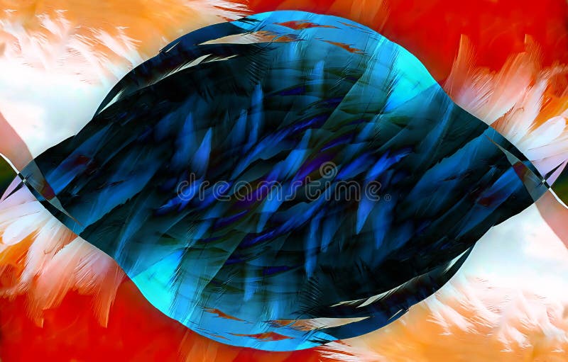 Bird Feathers Collage. Photos with Graphic Effect. Stock Image - Image ...