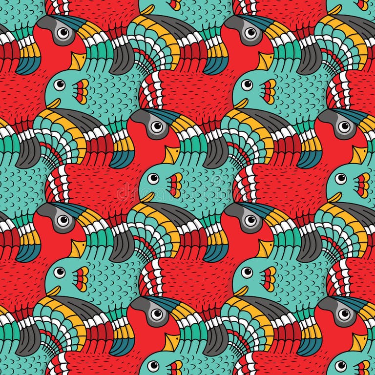 Fish Tessellation Stock Illustrations – 190 Fish Tessellation Stock ...